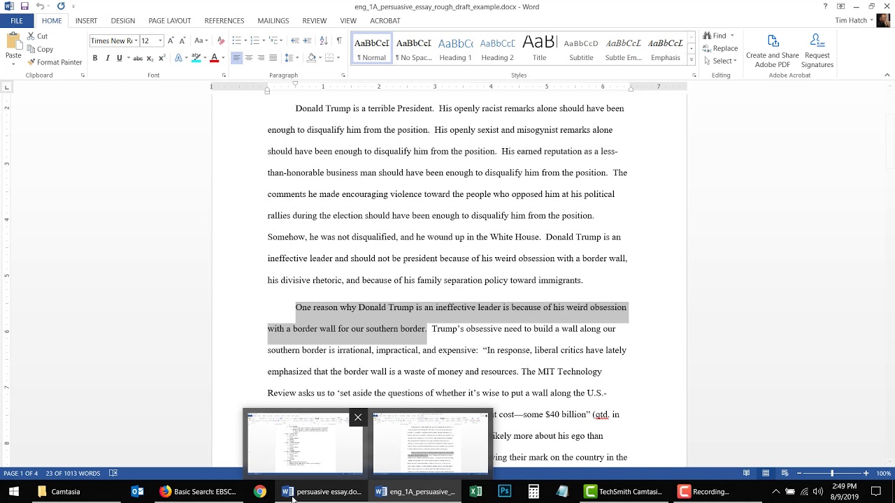 Filling in the Outline - YouTube
