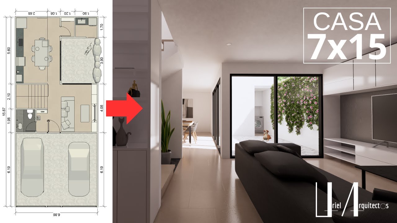 ¿Quieres construir tu CASA este año? te encantará esta casa de 7x15 m ...