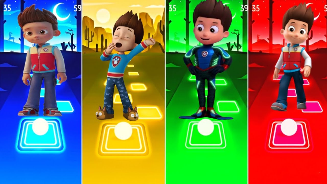 Paw Patrol Mighty Pups - Marshall 🆚 Rubble 🆚 Skye 🆚 Chase || Tileshop ...