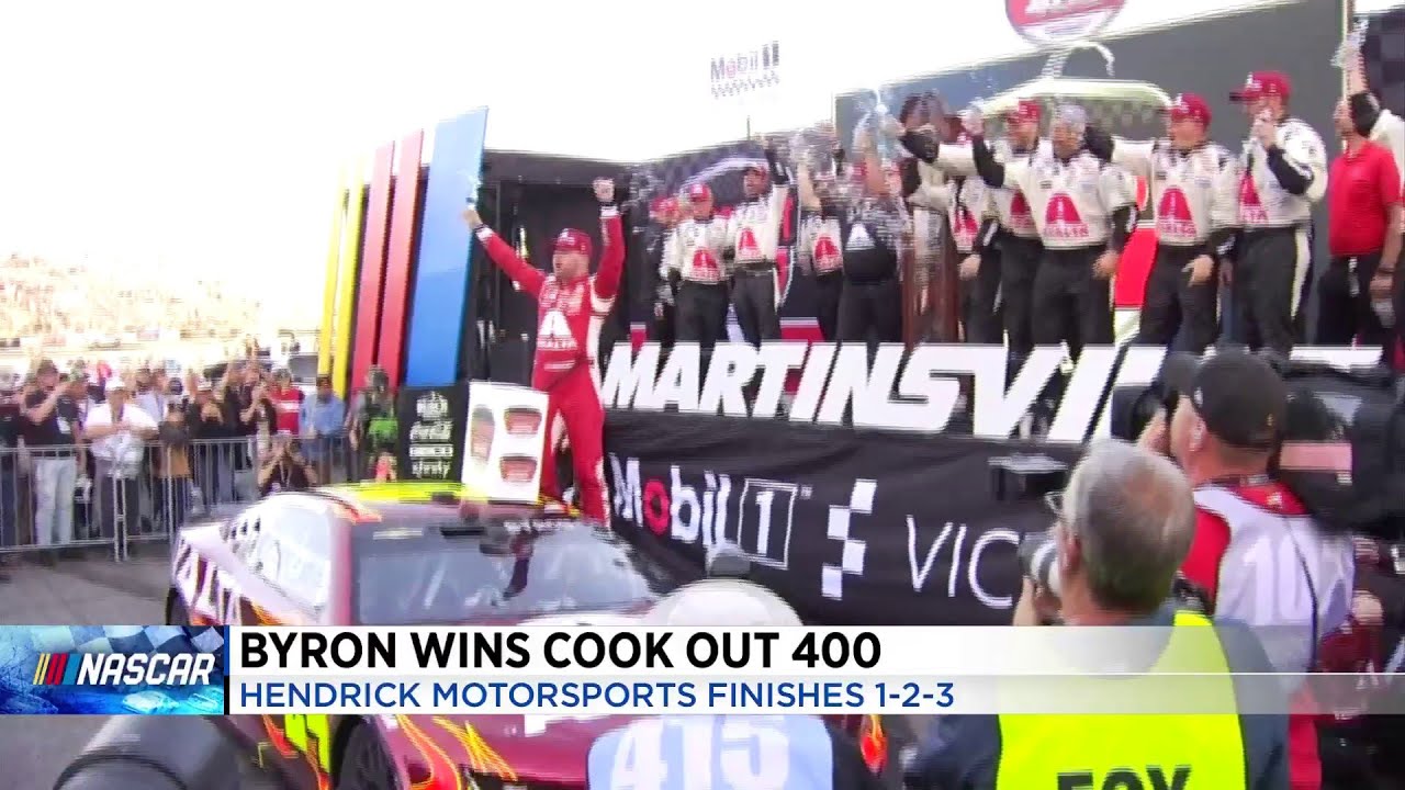 Byron wins Cook Out 400 - YouTube