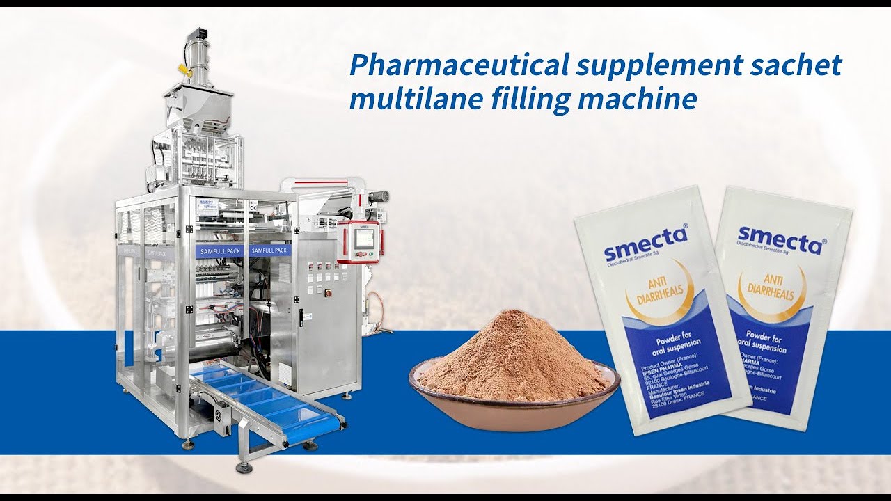 Pharmaceutical supplement sachet multilane filling machine, Pharmacy ...