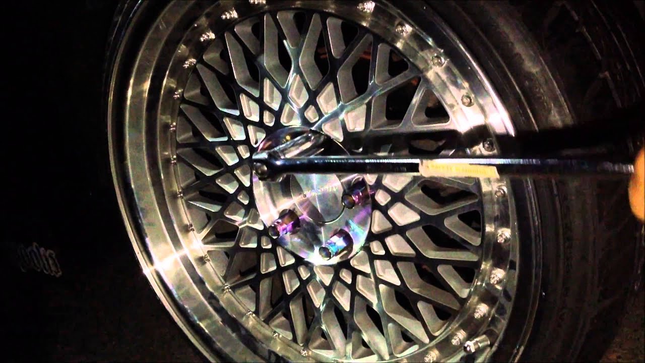 Adjusting camber and putting on xxr diamond steelies - YouTube