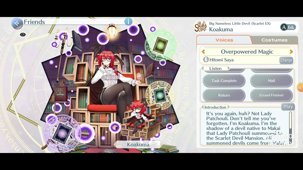 Touhou Lost Word Voice Lines - Koakuma (Big Nameless Little Devil ...