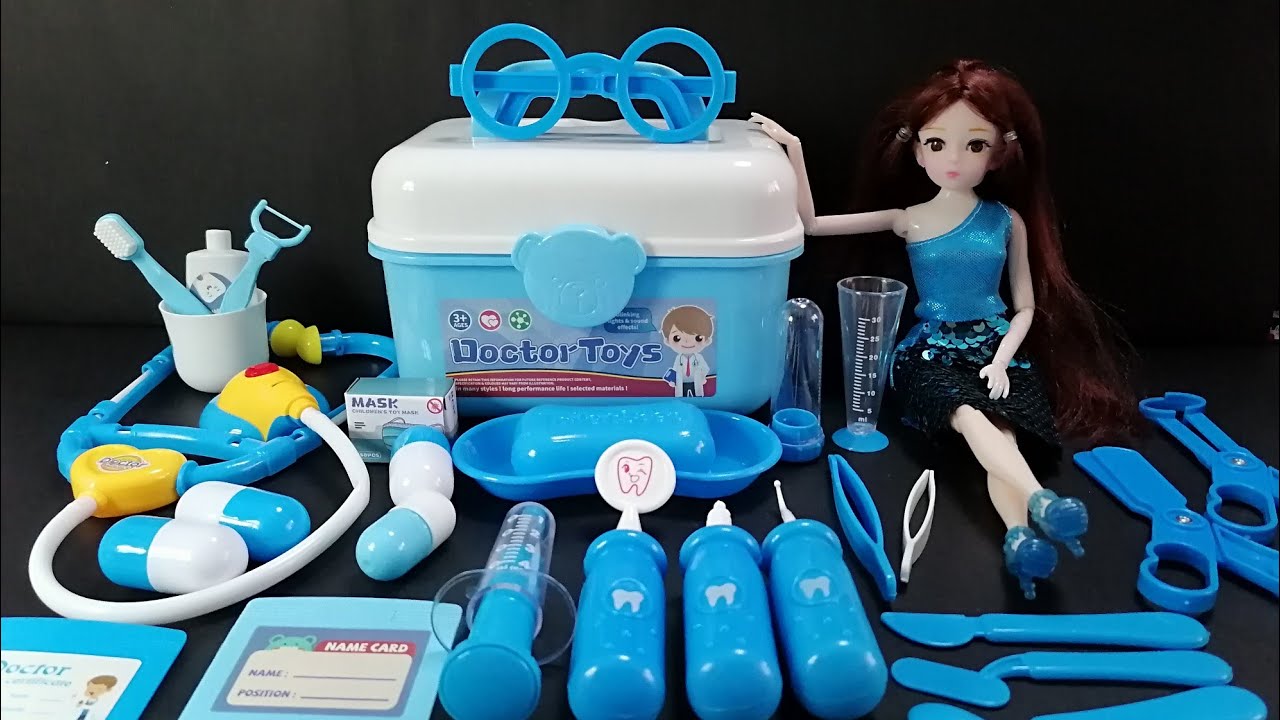 10 Minutes Satisfying with Unboxing Blue Doctor Medical Tools Playset ...