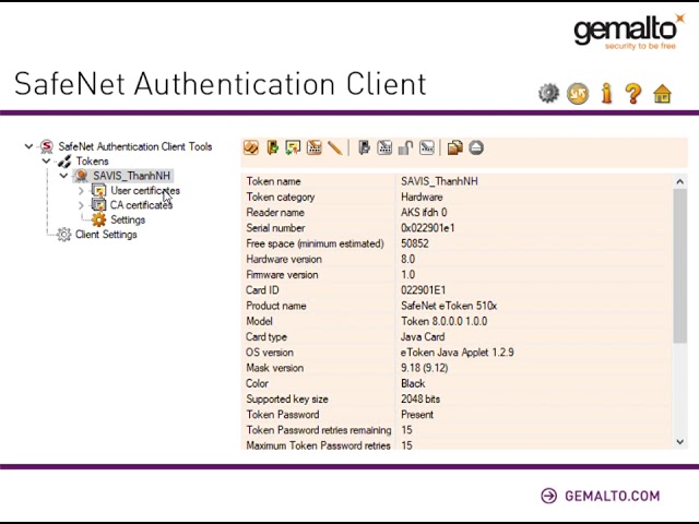 Etoken Safenet Authentication Client 83 Version 8373 SafeNet