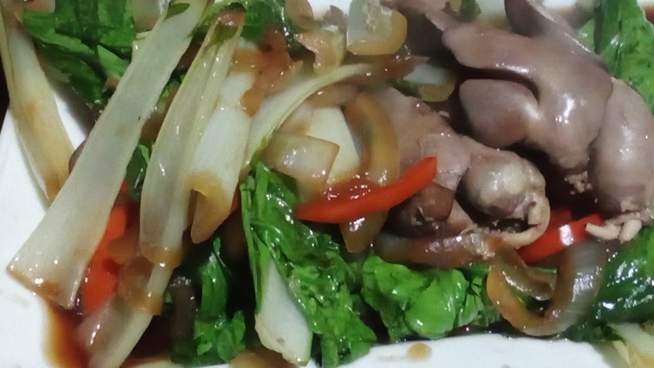 pechay and chicken liver - YouTube