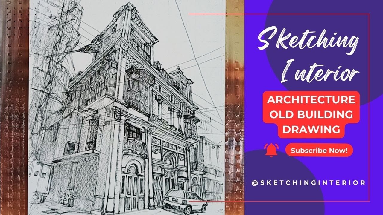 Architectural Drawing of Historic Old Building | Muslim Road, Lahore ...