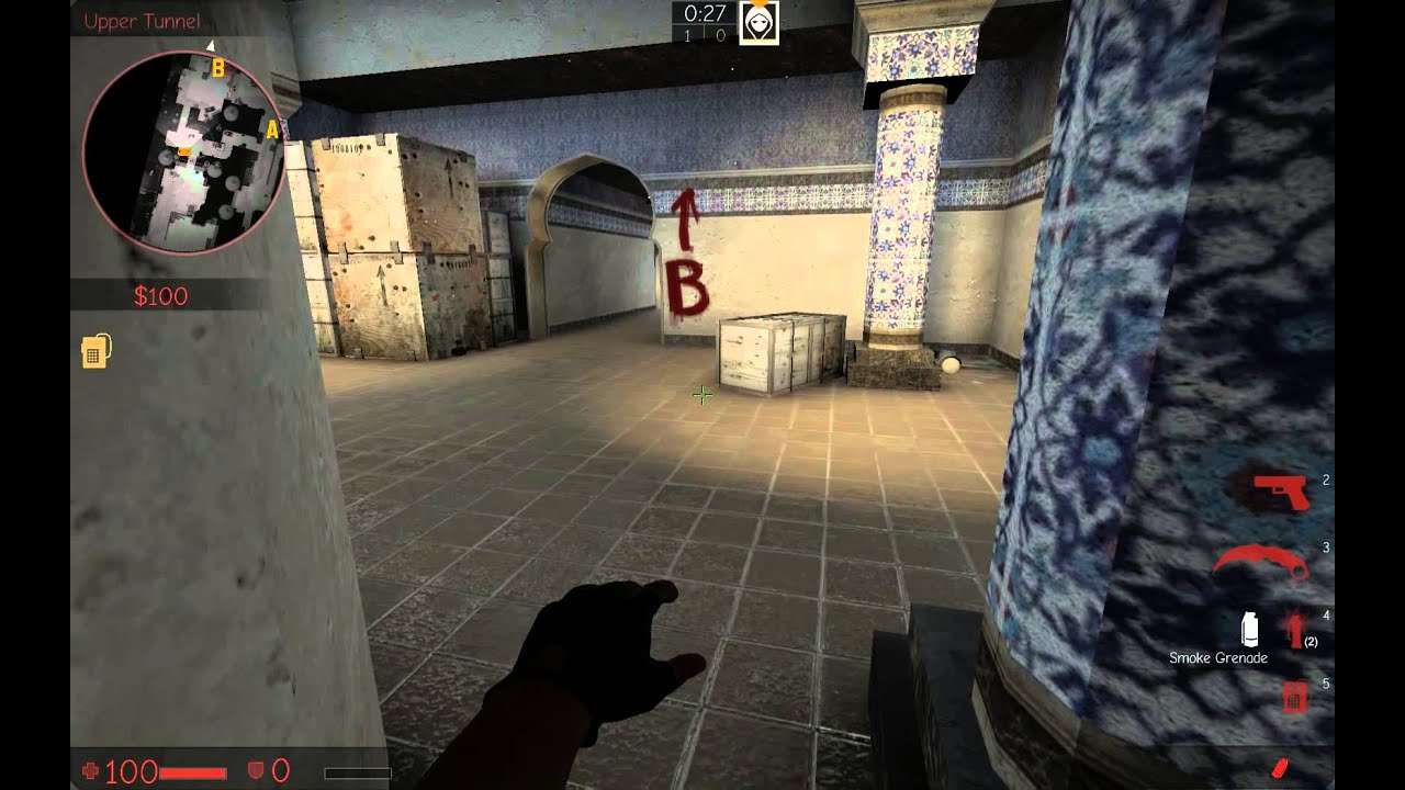 De_Dust 2: 1 way smoke (Upper tunnels) - YouTube