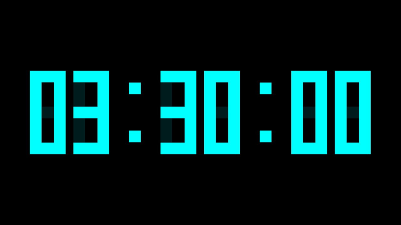 3 Hours and 30 Minutes Countdown Timer with Alarm & Time Markers ...