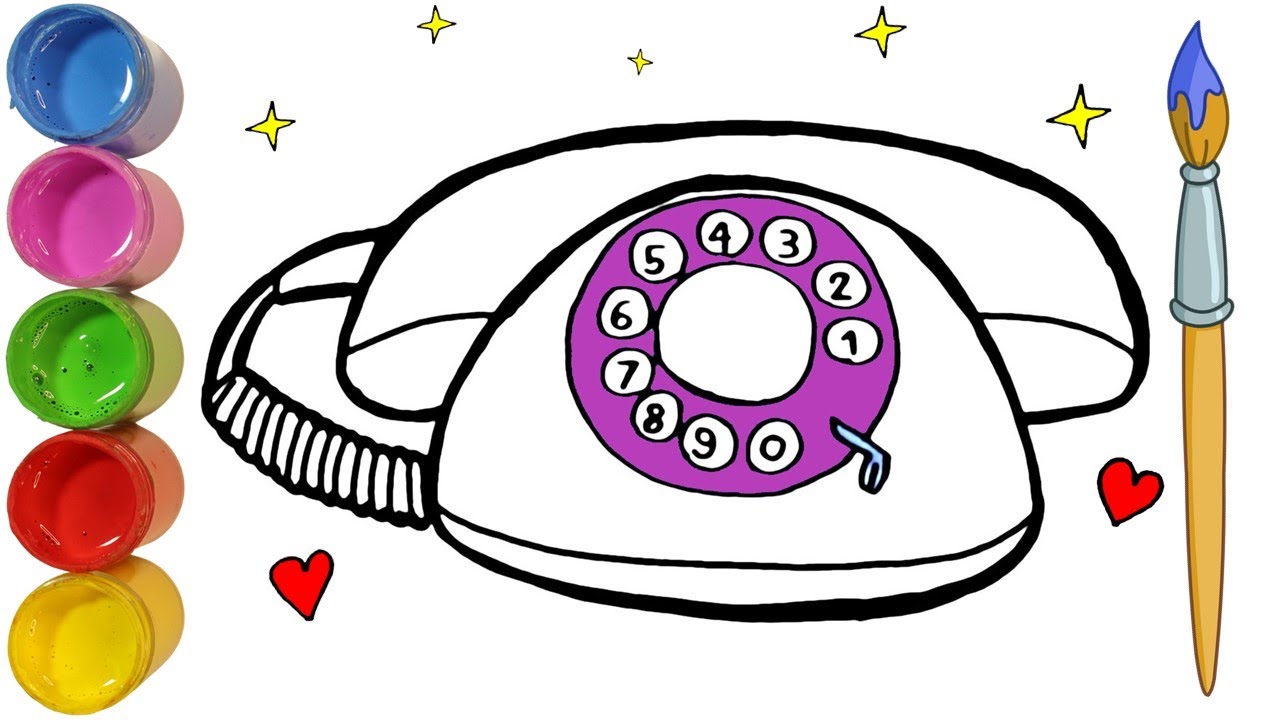 How To Draw A Telephone | Drawing and Coloring for Kids & Toddlers ...