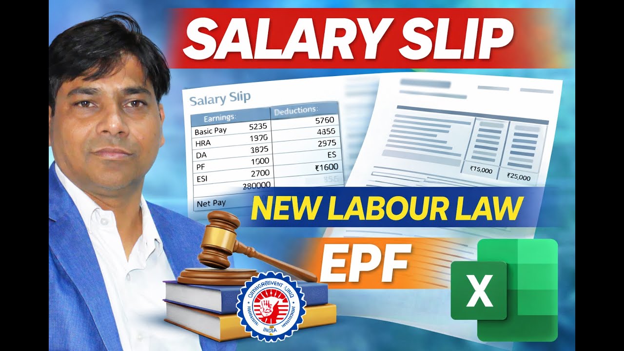 Salary Sheet in Excel | Basic, DA, HRA, Deductions & New Labour Laws ...