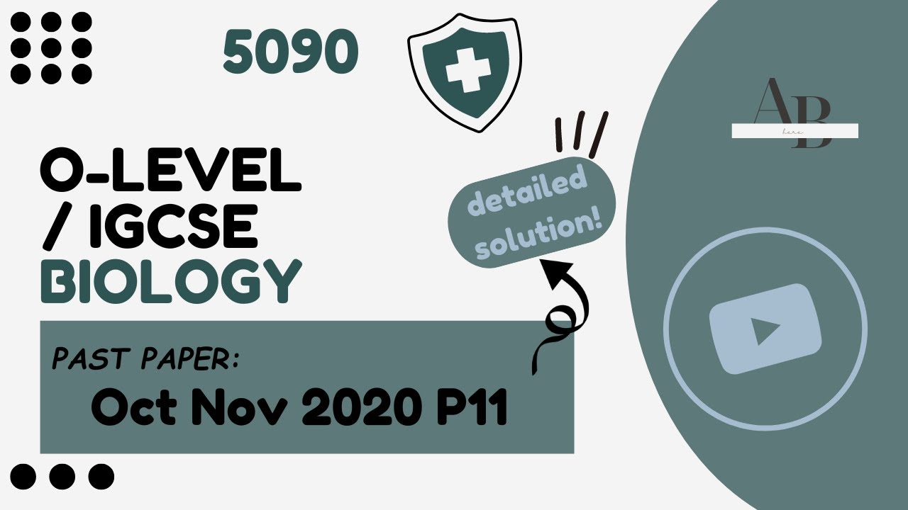 O level Biology 5090 Oct-Nov 2020 Past Paper qp11 MCQS - YouTube