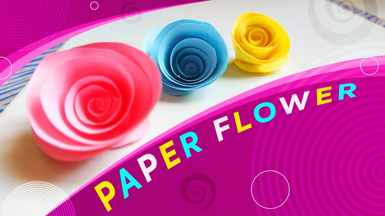 DIY Paper Rolled Spiral Flower 🌹🌀 | Kirathi Crafts - YouTube
