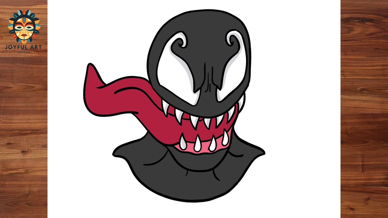 How To Draw Venom Head Step by Step | Master Drawing in Only 4 Minutes ...