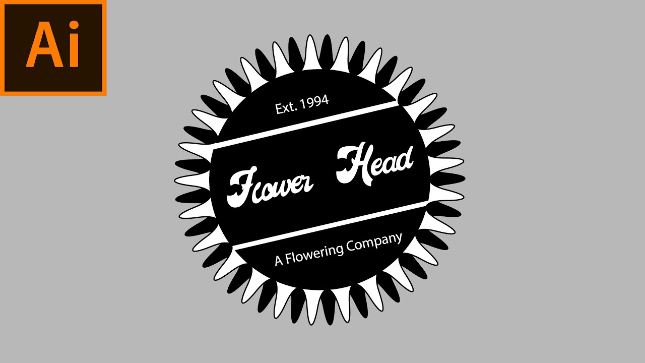 Flower Head Logo Design in illustrator cs6 - YouTube