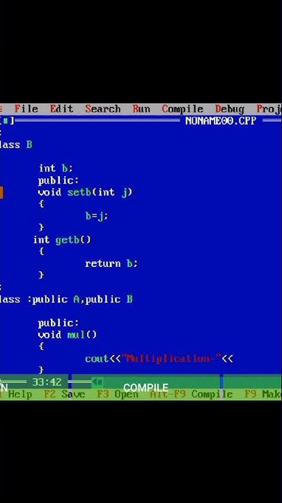 wap to multiply two number using multiple inheritance||c||c++||@codewithkaran2961 - YouTube