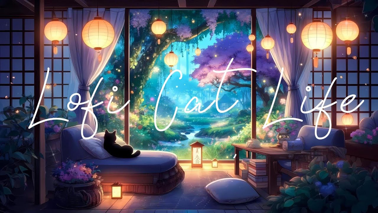 Garden with fireflies🌙Relaxation & Sleep Music : Chill & Healing sounds ...