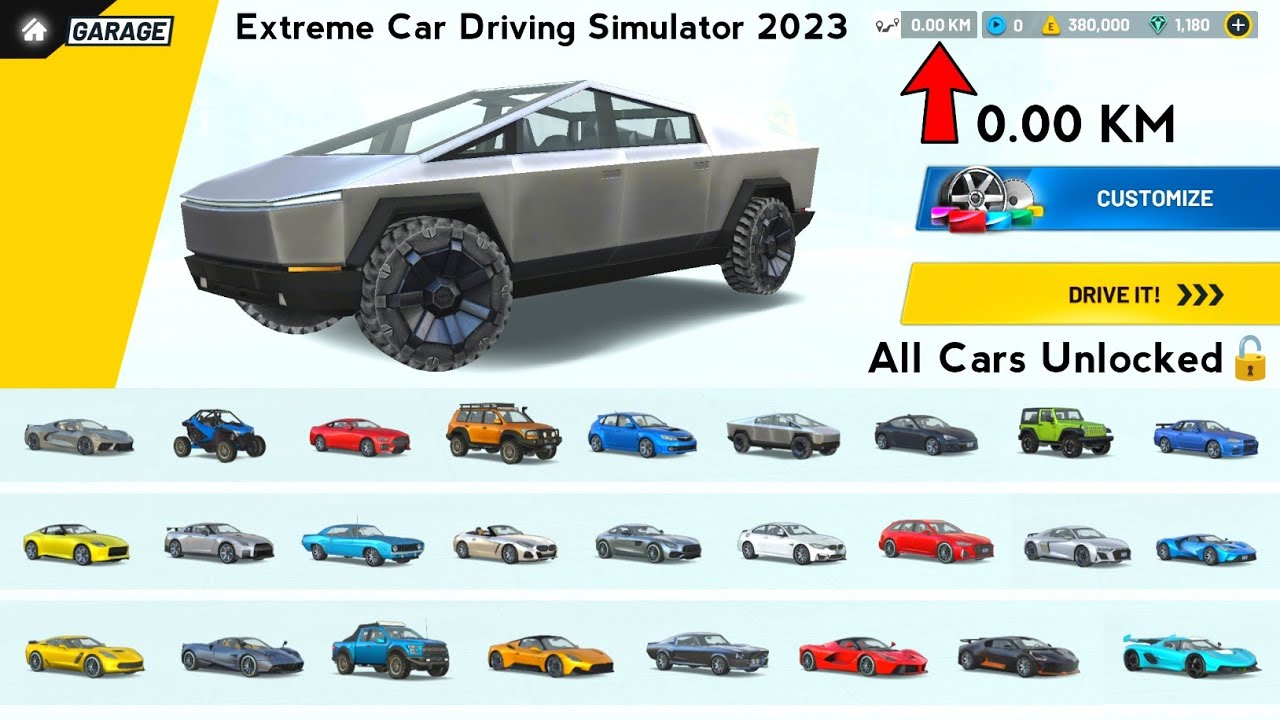 😱All Cars Unlocked😱 - Extreme Car Driving Simulator 2023 - With 0.00 KM ...