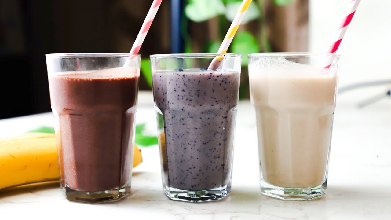 Banana Shakes - 3 Ways - Healthy Smoothie Recipe - YouTube