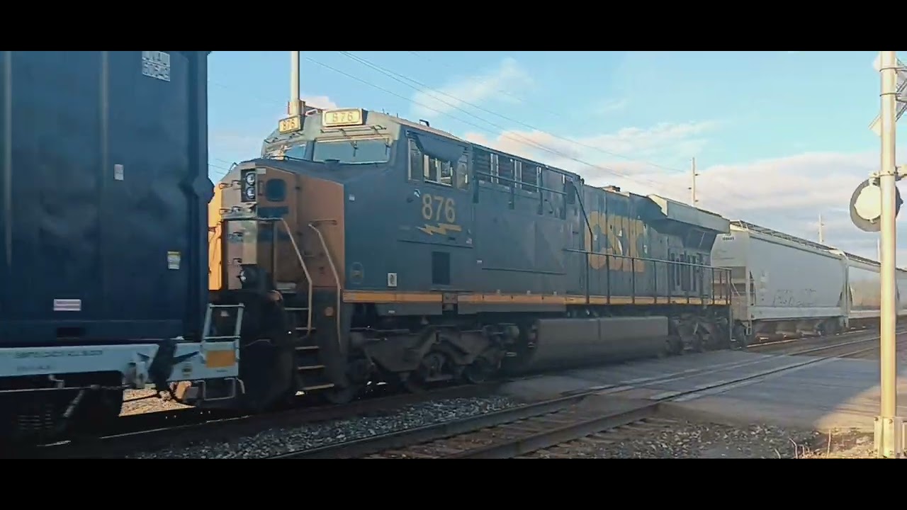 5:52 csx M626 with csx-3444/2561/6539/6003/CN-8876 eastbound at pixley road Milepost 376.43 ...