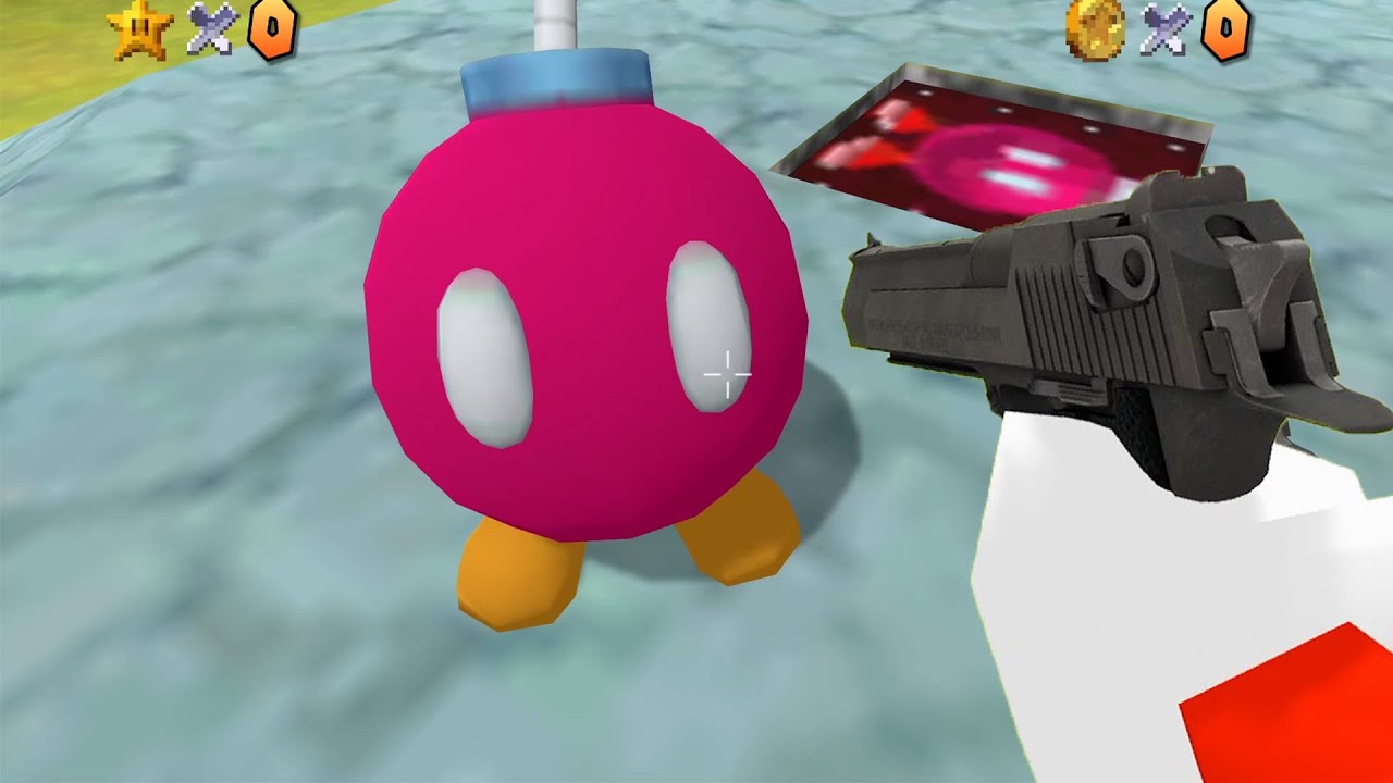 Super Mario 64 but it's a First Person Shooter - YouTube