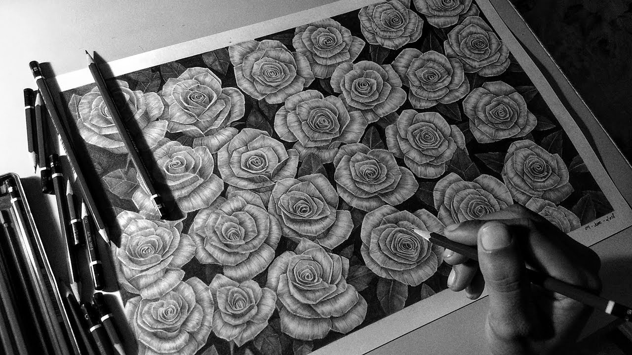 Hyper Realistic Rose Drawing - YouTube