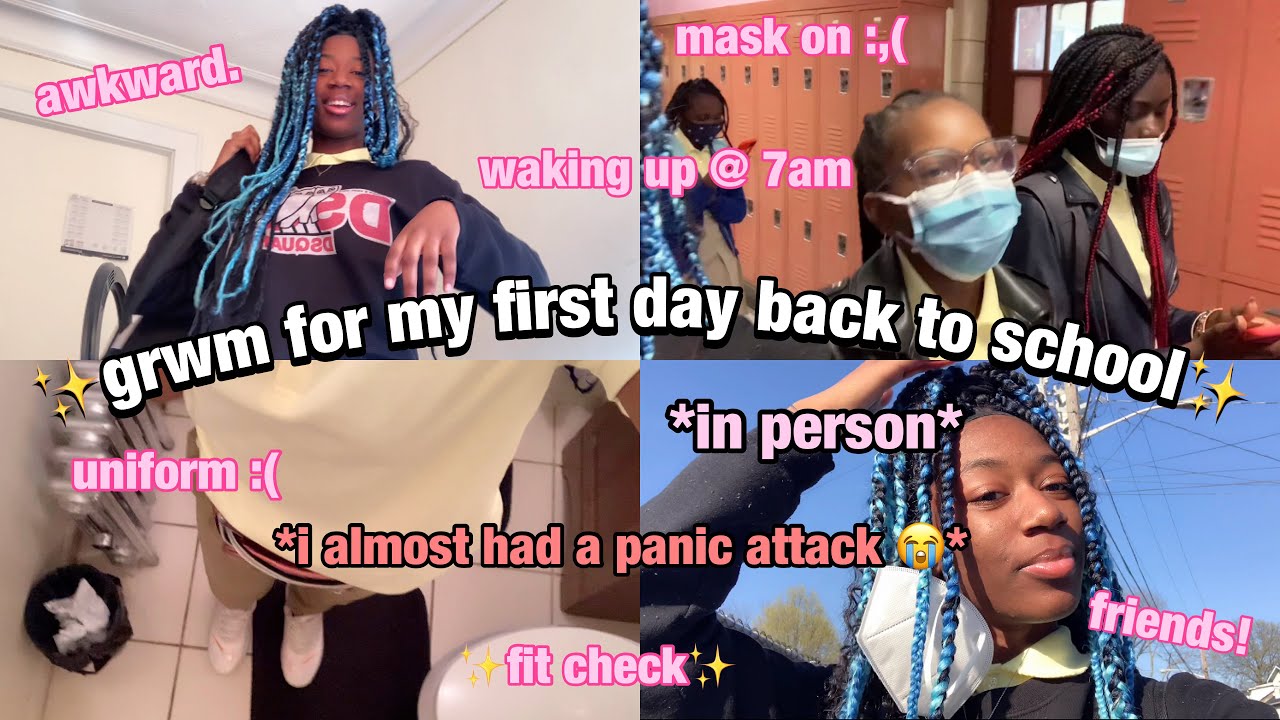 grwm/vlog for my first day back to school *IN PERSON* | Middle school ...
