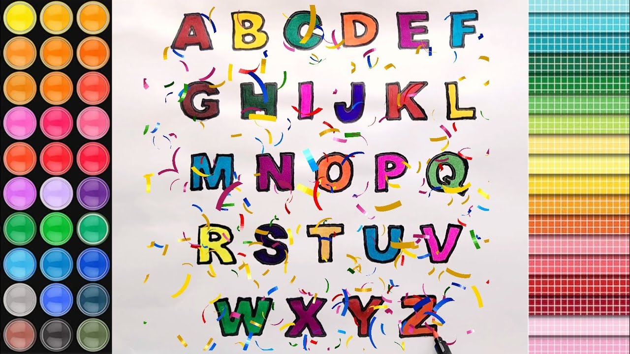 ABC drawing and Coloring | Alphabets drawing & coloring | Learn ...