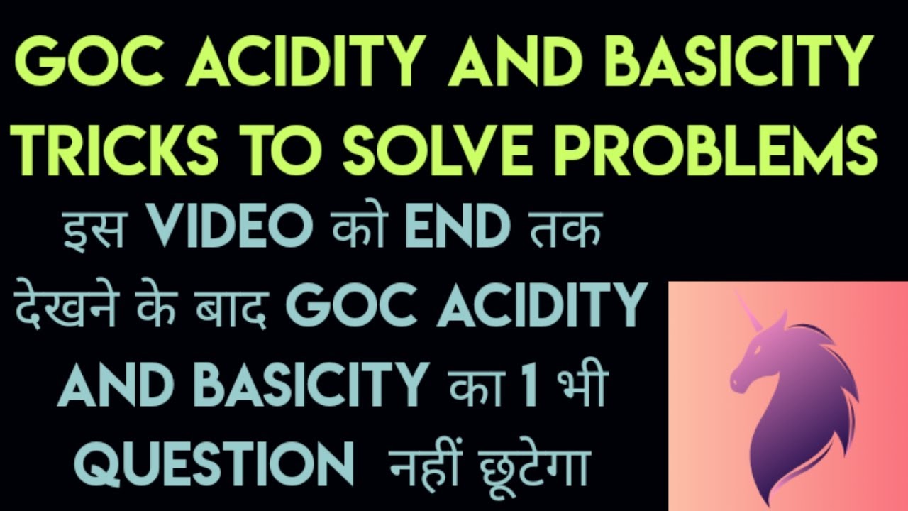 GOC Acidity and Basicity tricks to solve problems || Tricks for Acidic ...