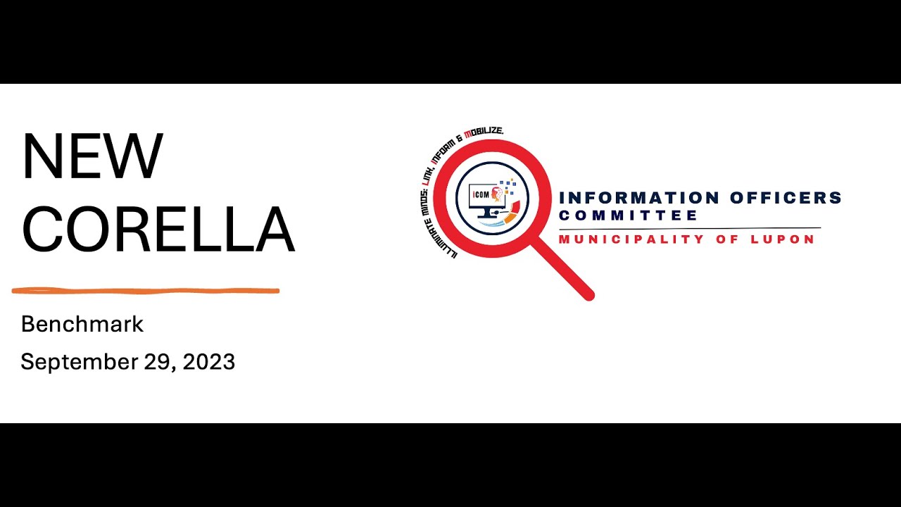 Briefing for iCOM (LGU New Corella Benchmarking) - YouTube