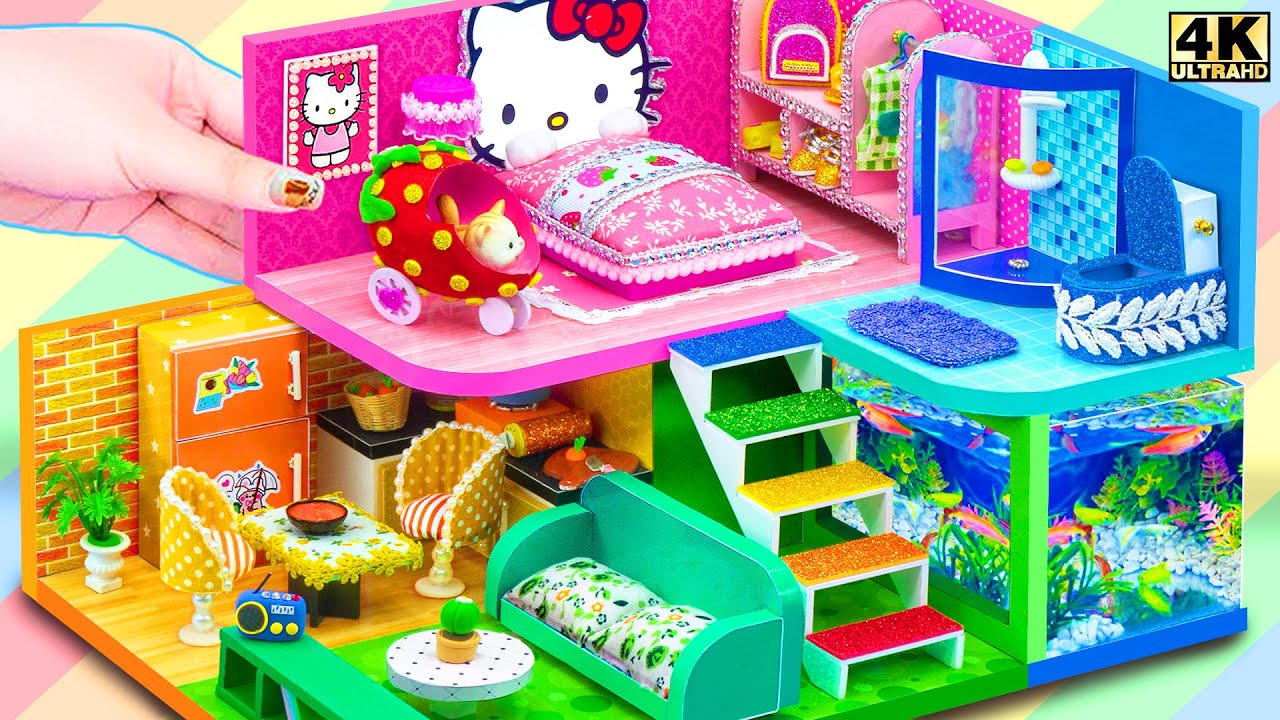 Build Cute 5 Color Hello Kitty House with Underground Aquarium from ...