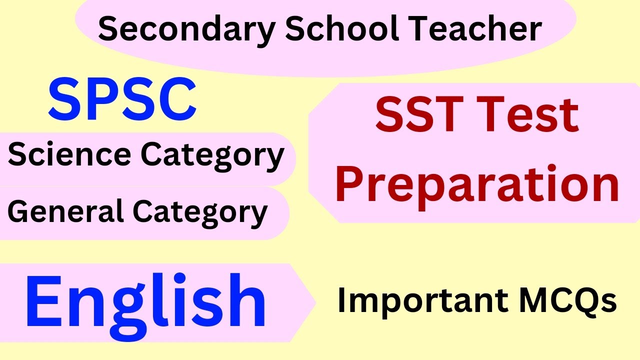 English MCQs for SPSC SST Test Preparation | SST General Category | SST ...