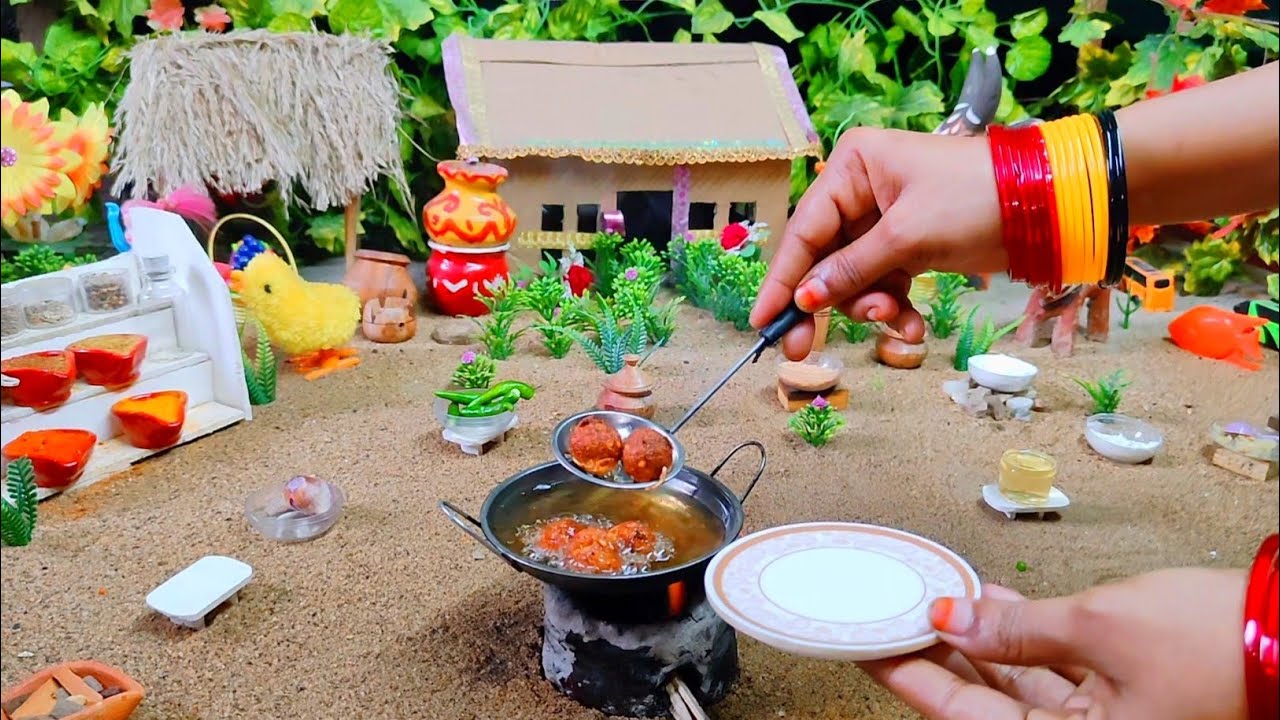 Miniature Cooking🐓Chicken Ball Recipe || How To Cook Chicken Ball ...