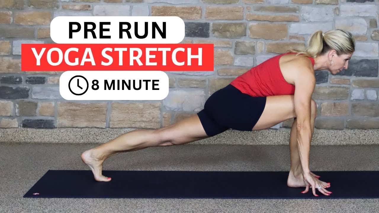 Pre Run Yoga Stretch - 8 Minutes - Yoga 4:13 with Tauni - YouTube