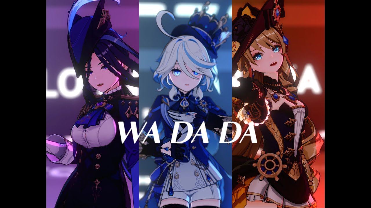 【Genshin Impact MMD／4K／60FPS】Navia & Furina & Clorinde【WA DA DA】 - YouTube