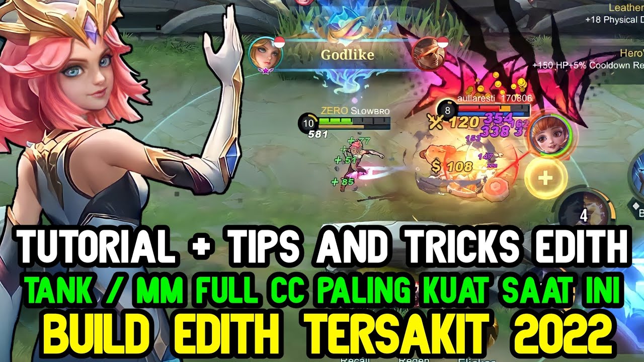 TUTORIAL CARA MAIN EDITH - BUILD ITEM, EMBLEM, COMBO SKILL PALING ...