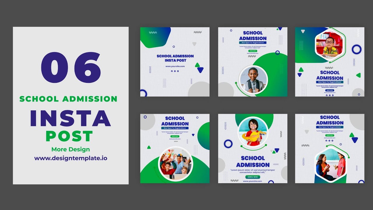 School Admission Instagram Post After Effects Template | Design Video ...