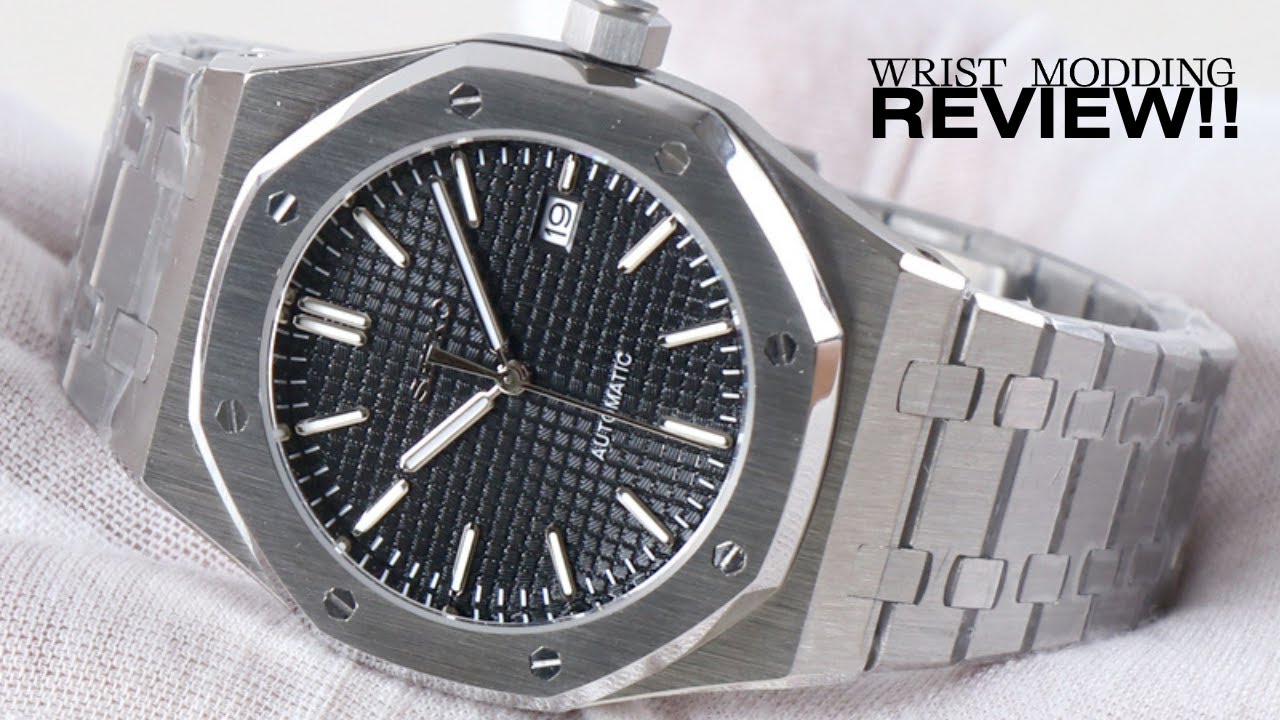 Seiko Royal Oak MOD Black Dial Review - Wristmodding #seikomod - YouTube
