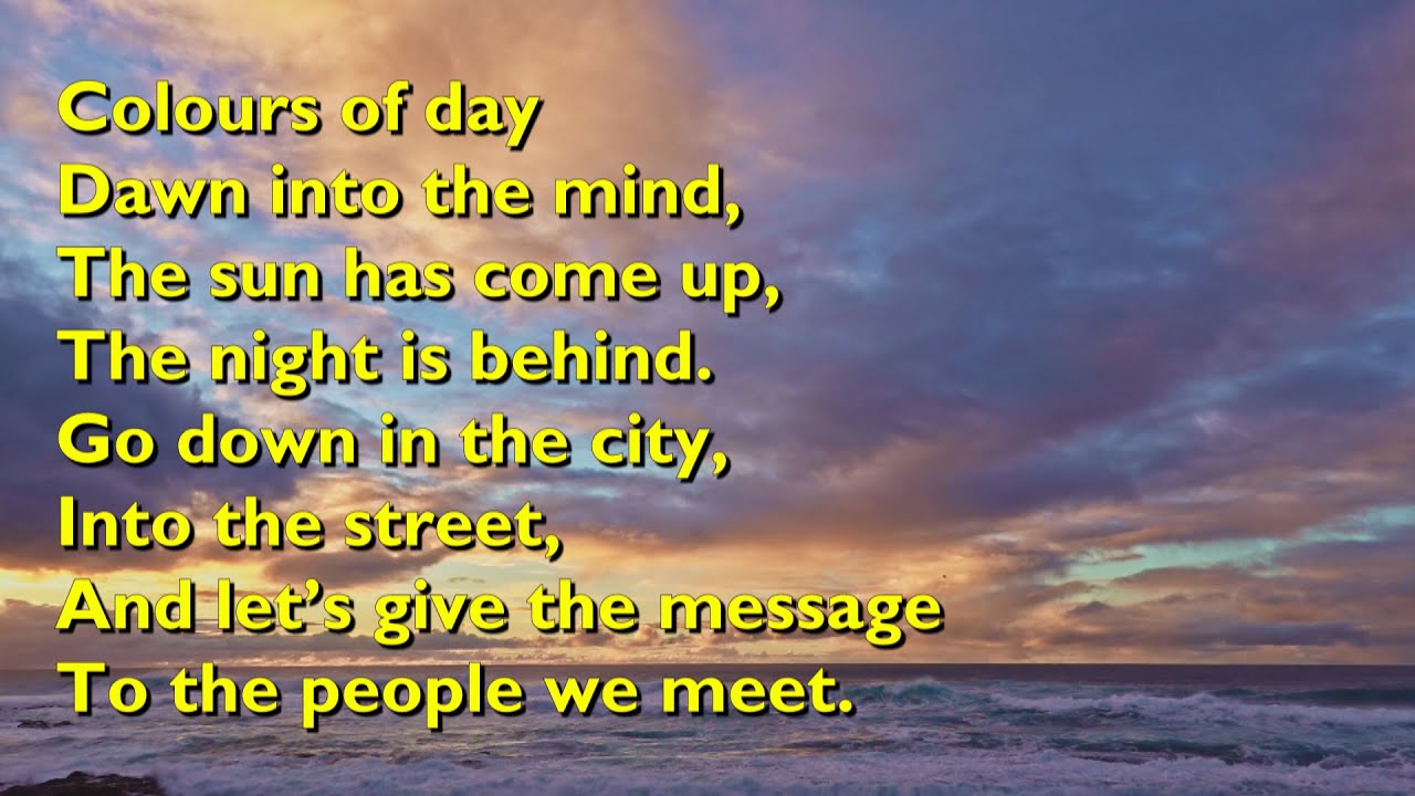 Colours of Day (Light Up the Fire - 3vv+refrain) [with lyrics for ...