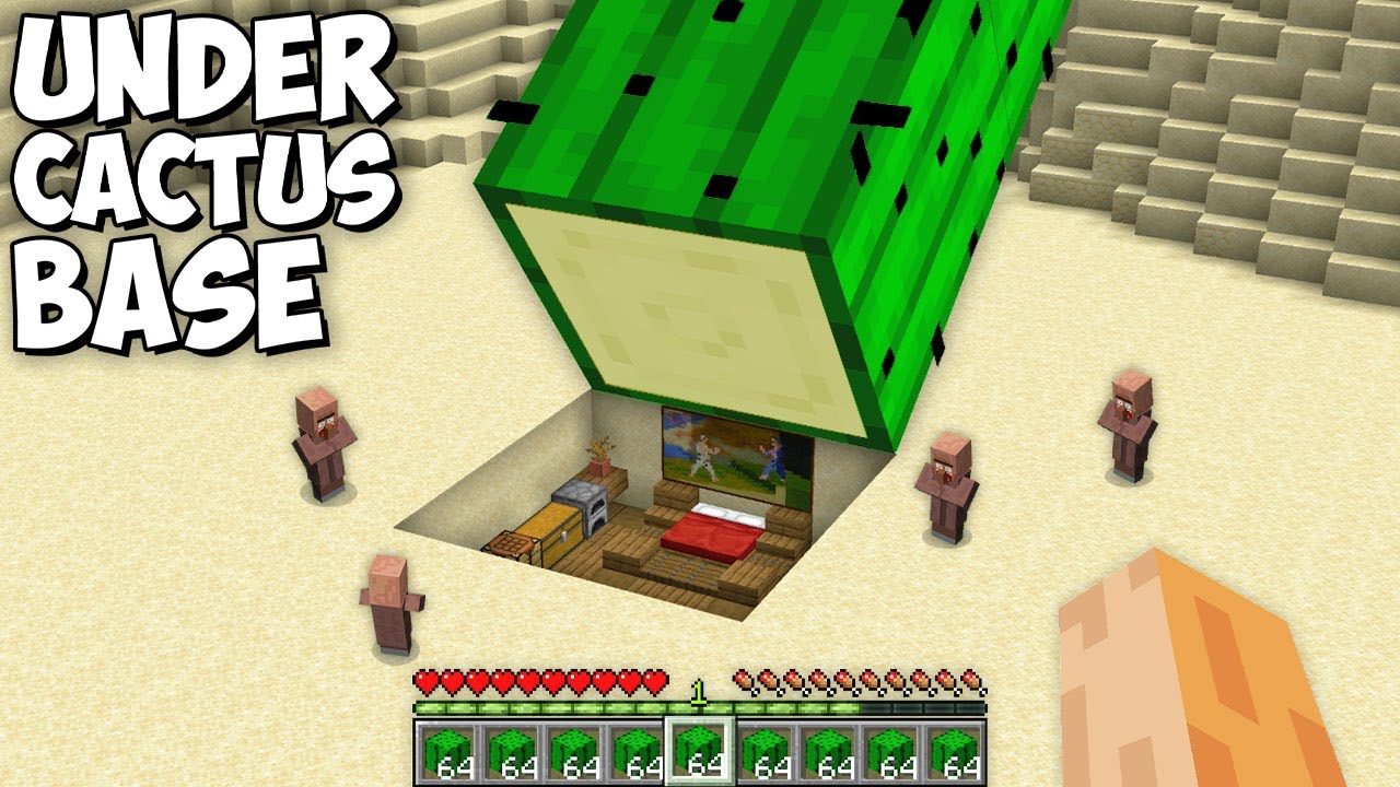 I found this Secret UNDERGROUND CACTUS DESERT Base in My Minecraft ...