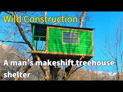 The man's makeshift treehouse shelter won't be easily discovered! - YouTube