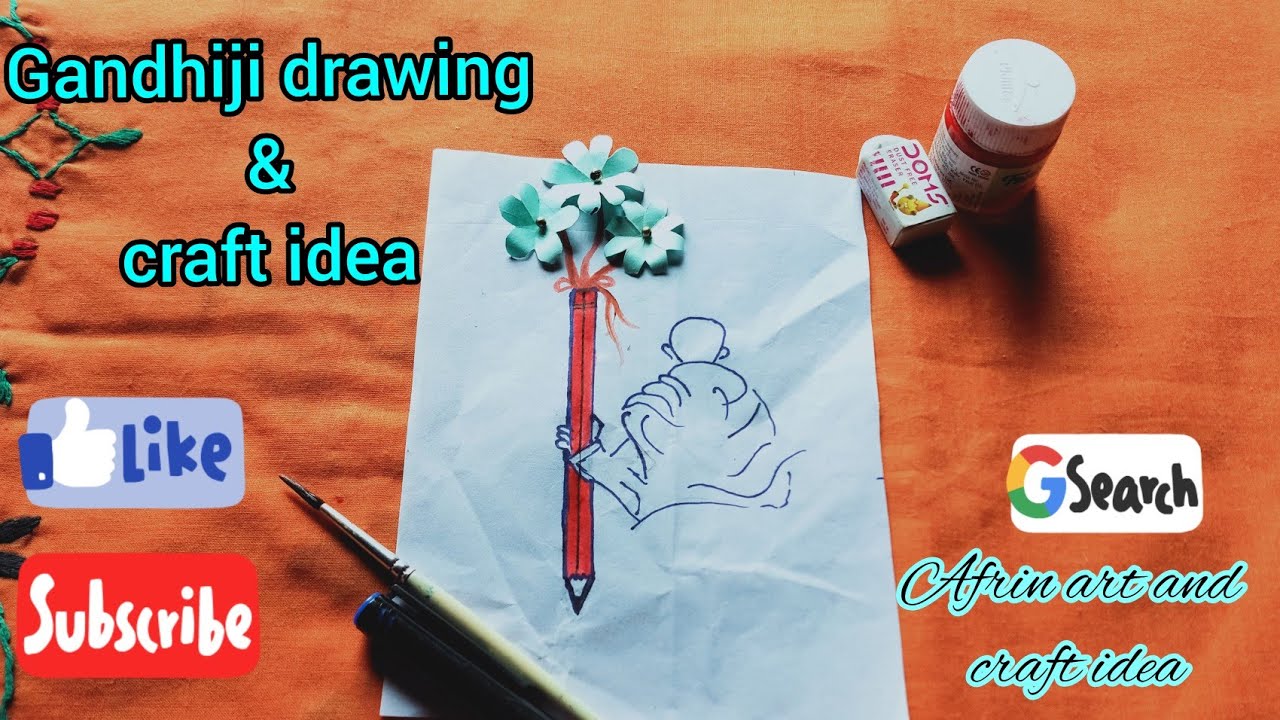Gandhi jayanti special craft idea//Easy Gandhiji drawing//2nd October ...