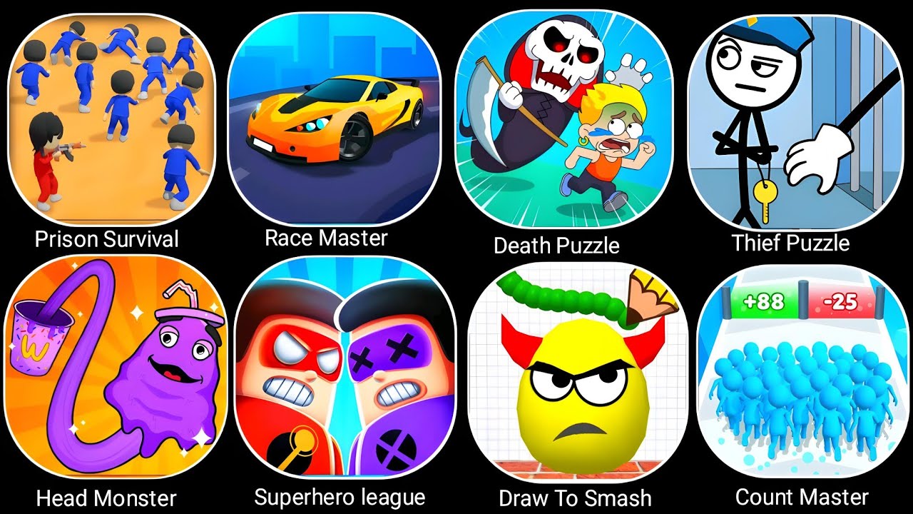 Prison Survival,Count Master,Death Puzzle,Thief Puzzle,Head Monster ...