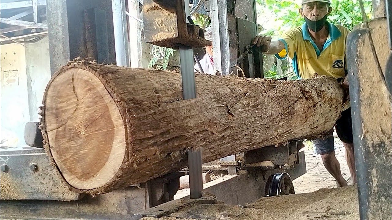 acacia wood sawing technique, very hard wood - YouTube