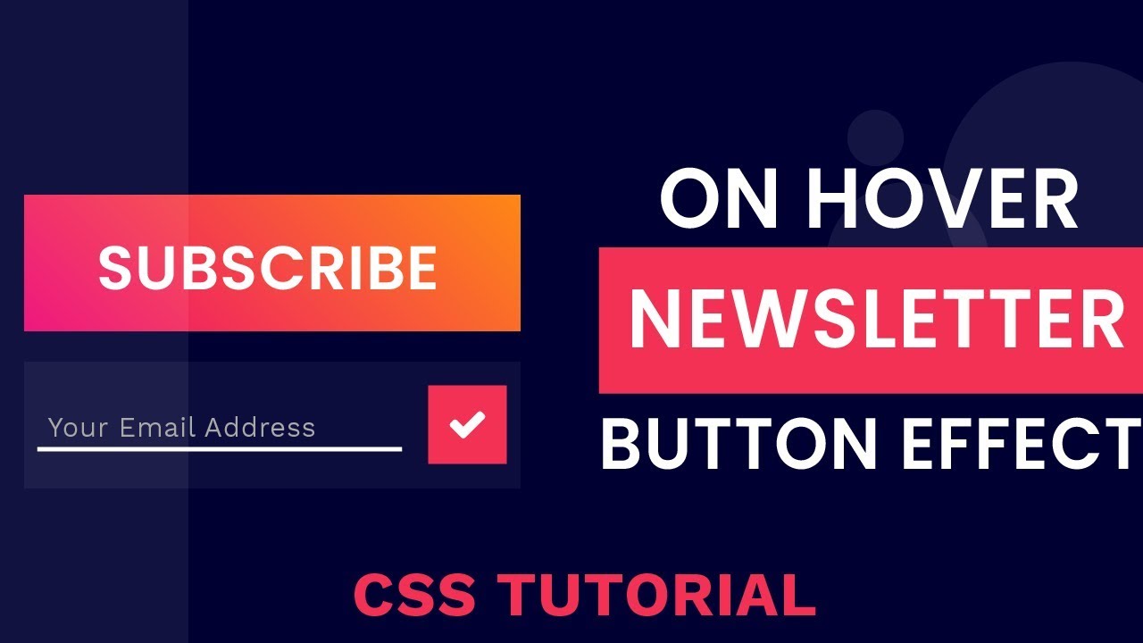Cool Newsletter Button On Hover Effect | CSS Button Effects | CSS ...