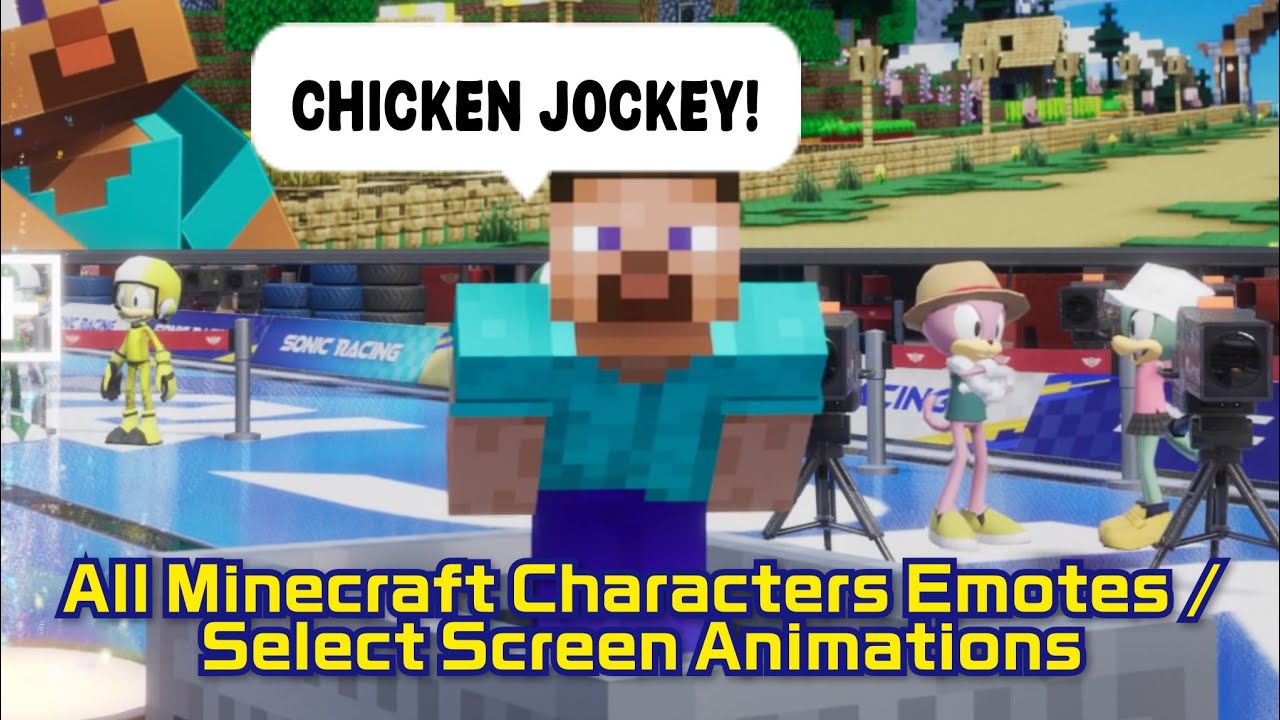 All Minecraft Characters Emotes / Select Screen Animations (Sonic ...
