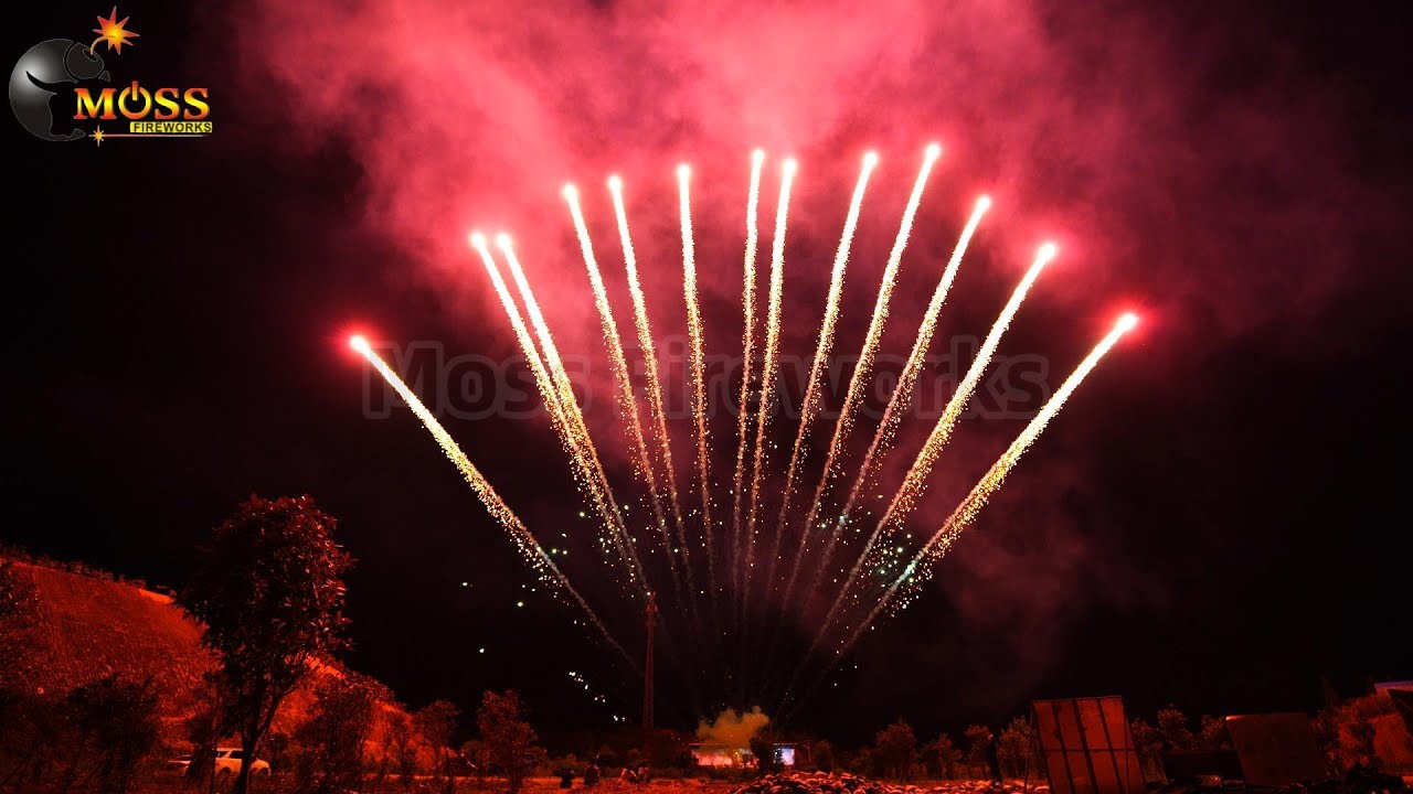 Single Row Mines Firework C Fan Wedding Fireworks Display - YouTube