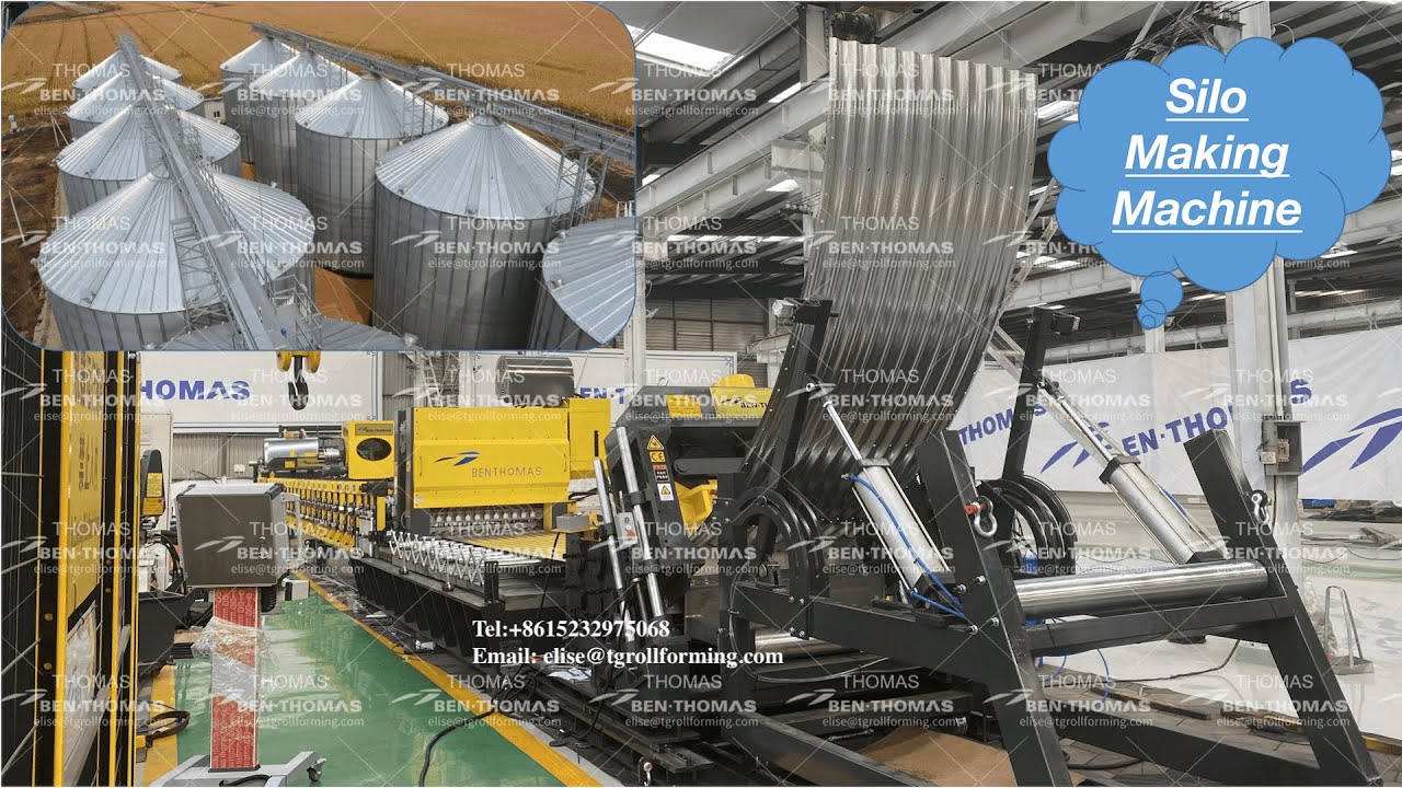 Metal grain silo production line | silo corrugated plate forming ...