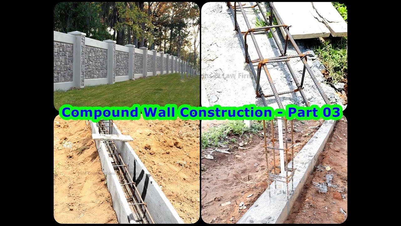 Compound Wall Construction - Part 03 (Plinth Beam Structure) - YouTube