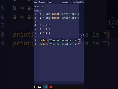 Python program to swap two numbers without using third variable#python#codm#education#pythontutorial